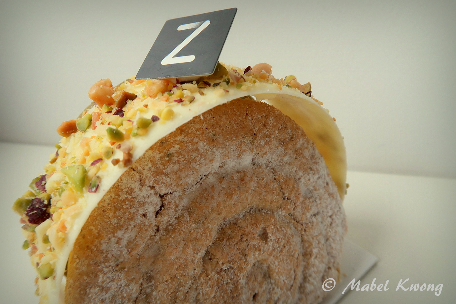 Pistachio dacquoise ( pate sucree, mascarpone crème legere with honey ...